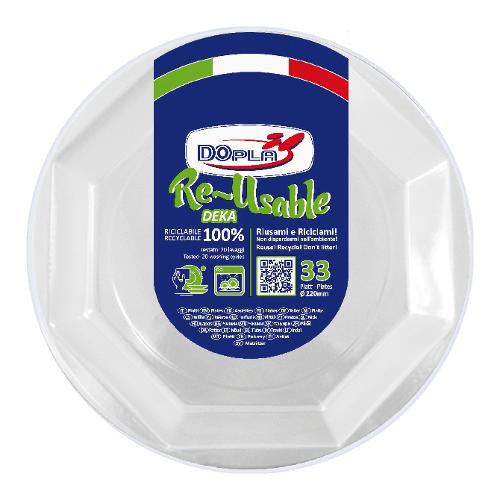 Set piatti fondi monouso 33pz Deka RE USABLE 11771 | MondoTop.com